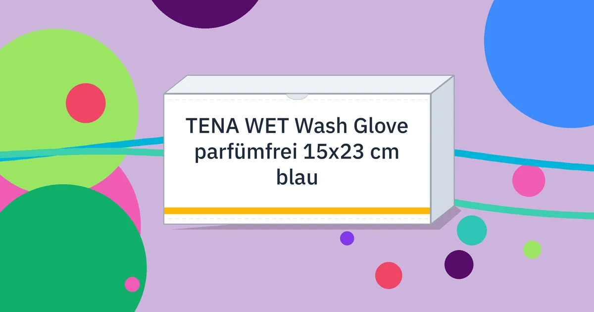 Symbolbild: Packung mit der Aufschrift TENA WET Wash Glove parfümfrei 15x23 cm blau (PZN 10255847) – Verfügbarkeit und Bezug in Apotheken in Frankfurt am Main