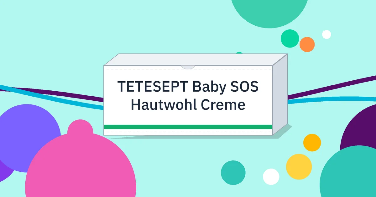 Symbolbild: Packung mit der Aufschrift TETESEPT Baby SOS Hautwohl Creme (PZN 18487853) – Verfügbarkeit und Bezug in Apotheken in Frankfurt am Main