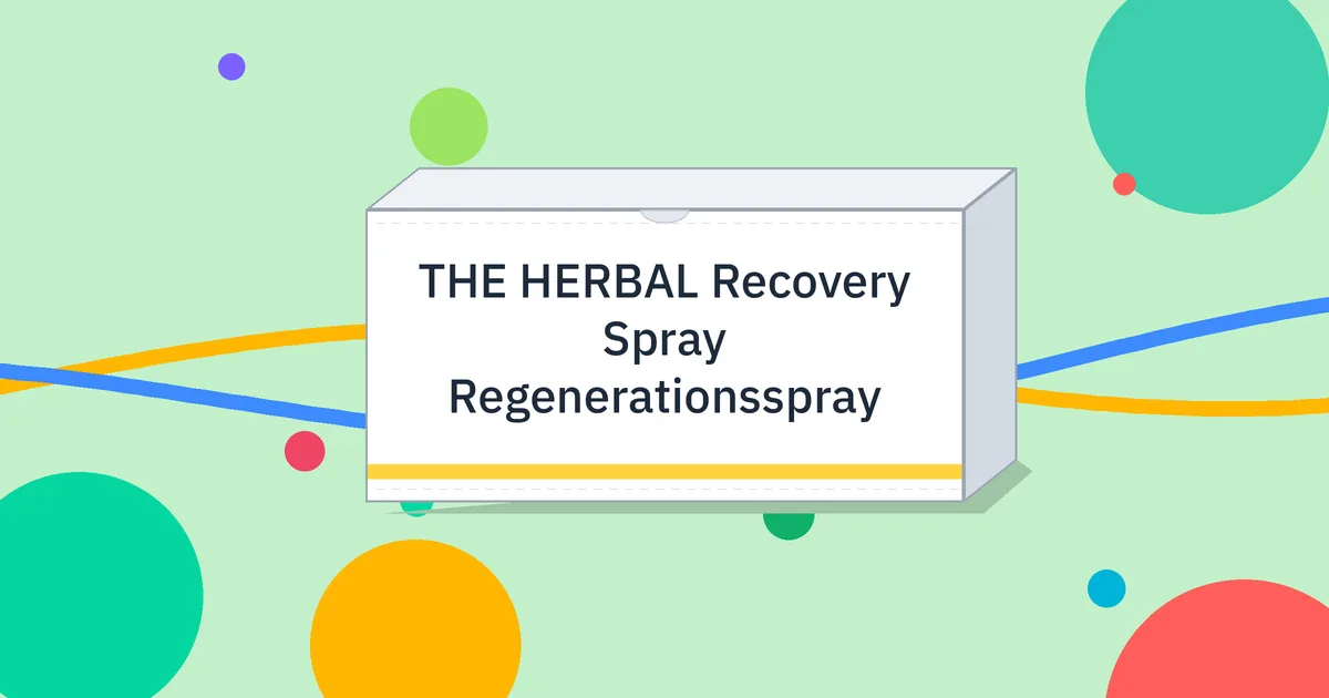 Symbolbild: Packung mit der Aufschrift THE HERBAL Recovery Spray Regenerationsspray (PZN 19706369) – Verfügbarkeit und Bezug in Apotheken in Frankfurt am Main