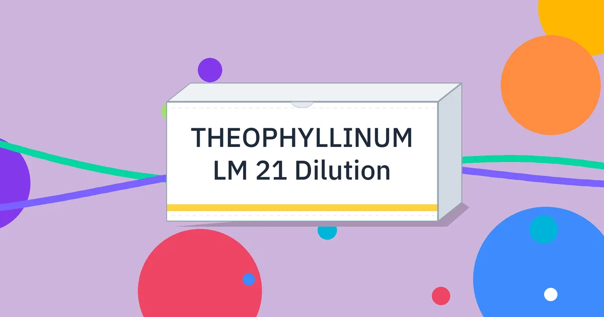 Symbolbild: Packung mit der Aufschrift THEOPHYLLINUM LM 21 Dilution (PZN 13220335) – Verfügbarkeit und Bezug in Apotheken in Frankfurt am Main