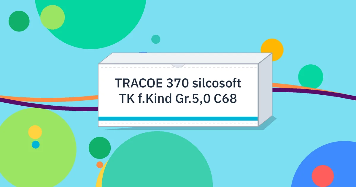 Symbolbild: Packung mit der Aufschrift TRACOE 370 silcosoft TK f.Kind Gr.5,0 C68 (PZN 14314736) – Verfügbarkeit und Bezug in Apotheken in Frankfurt am Main