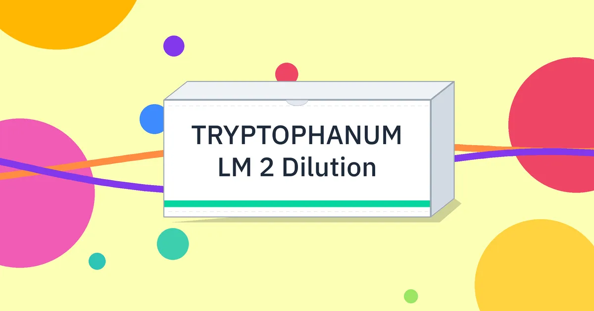 Symbolbild: Packung mit der Aufschrift TRYPTOPHANUM LM 2 Dilution (PZN 13253375) – Verfügbarkeit und Bezug in Apotheken in Frankfurt am Main