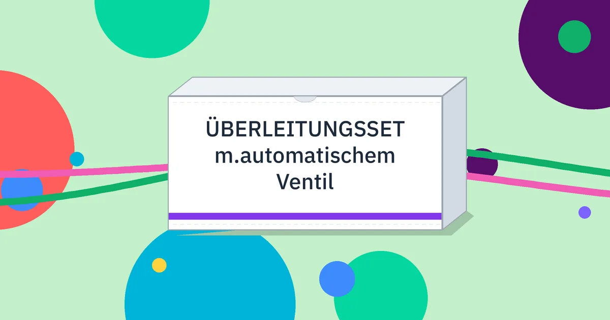 Symbolbild: Packung mit der Aufschrift ÜBERLEITUNGSSET m.automatischem Ventil (PZN 13361024) – Verfügbarkeit und Bezug in Apotheken in Frankfurt am Main