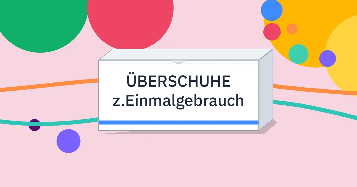 Symbolbild: Packung mit der Aufschrift ÜBERSCHUHE z.Einmalgebrauch (PZN 01401592) – Verfügbarkeit und Bezug in Apotheken in Frankfurt am Main