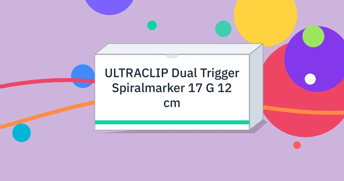 Symbolbild: Packung mit der Aufschrift ULTRACLIP Dual Trigger Spiralmarker 17 G 12 cm (PZN 03565688) – Verfügbarkeit und Bezug in Apotheken in Frankfurt am Main