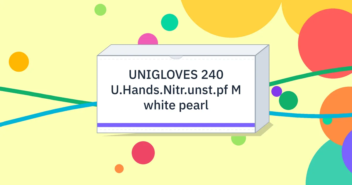 Symbolbild: Packung mit der Aufschrift UNIGLOVES 240 U.Hands.Nitr.unst.pf M white pearl (PZN 18101368) – Verfügbarkeit und Bezug in Apotheken in Frankfurt am Main