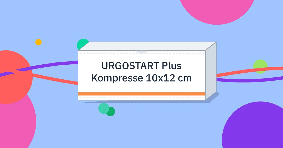 Symbolbild: Packung mit der Aufschrift URGOSTART Plus Kompresse 10x12 cm (PZN 19627813) – Verfügbarkeit und Bezug in Apotheken in Frankfurt am Main