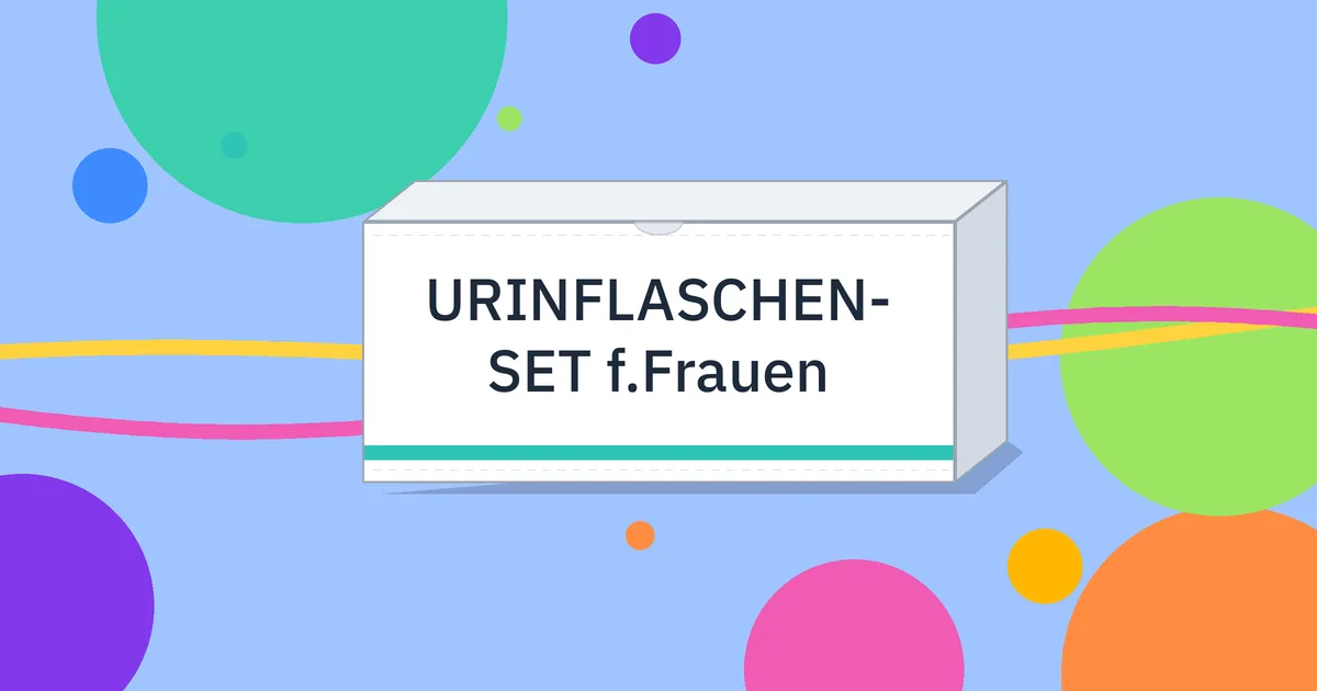 Symbolbild: Packung mit der Aufschrift URINFLASCHEN-SET f.Frauen (PZN 00915260) – Verfügbarkeit und Bezug in Apotheken in Frankfurt am Main