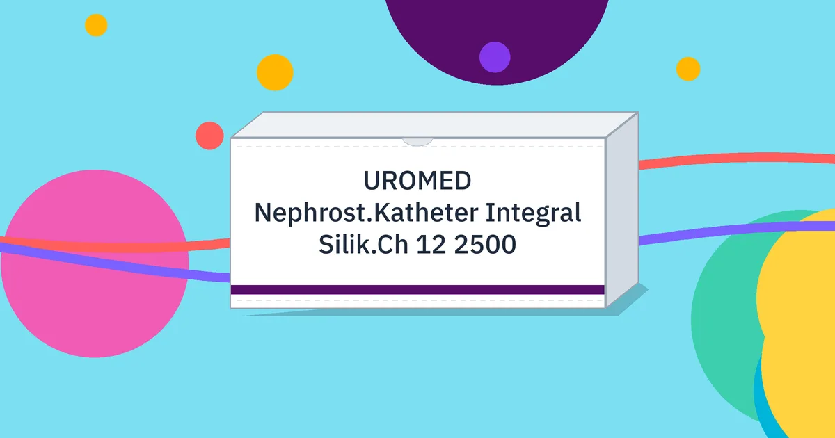 Symbolbild: Packung mit der Aufschrift UROMED Nephrost.Katheter Integral Silik.Ch 12 2500 (PZN 04741704) – Verfügbarkeit und Bezug in Apotheken in Frankfurt am Main