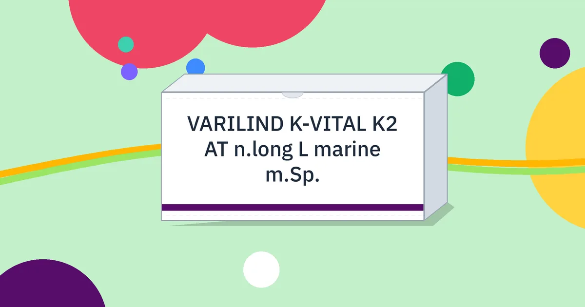 Symbolbild: Packung mit der Aufschrift VARILIND K-VITAL K2 AT n.long L marine m.Sp. (PZN 20561551) – Verfügbarkeit und Bezug in Apotheken in Frankfurt am Main