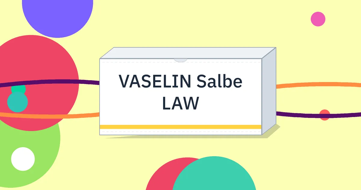 Symbolbild: Packung mit der Aufschrift VASELIN Salbe LAW (PZN 04326141) – Verfügbarkeit und Bezug in Apotheken in Frankfurt am Main