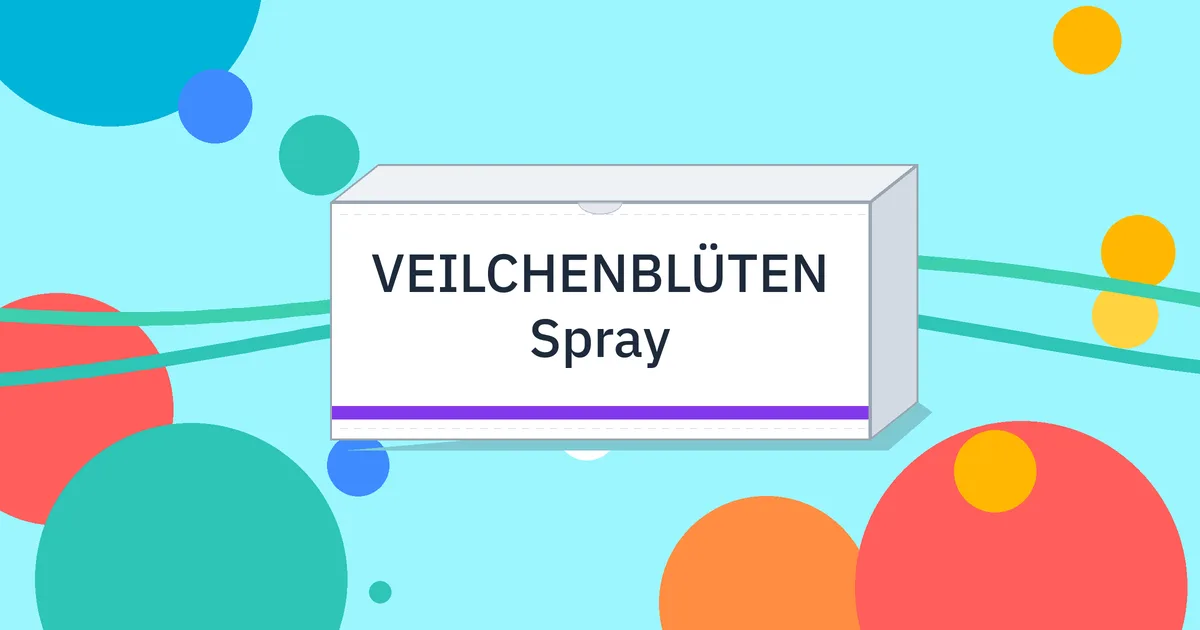 Symbolbild: Packung mit der Aufschrift VEILCHENBLÜTEN Spray (PZN 18439848) – Verfügbarkeit und Bezug in Apotheken in Frankfurt am Main