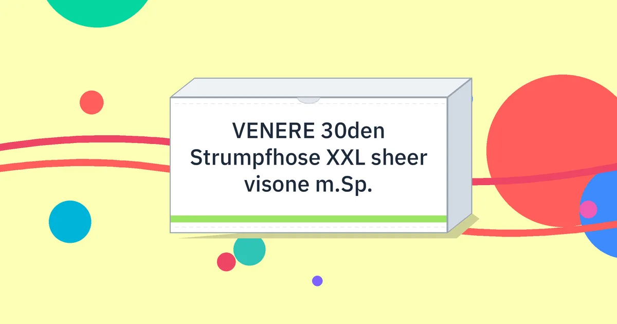 Symbolbild: Packung mit der Aufschrift VENERE 30den Strumpfhose XXL sheer visone m.Sp. (PZN 16172281) – Verfügbarkeit und Bezug in Apotheken in Frankfurt am Main