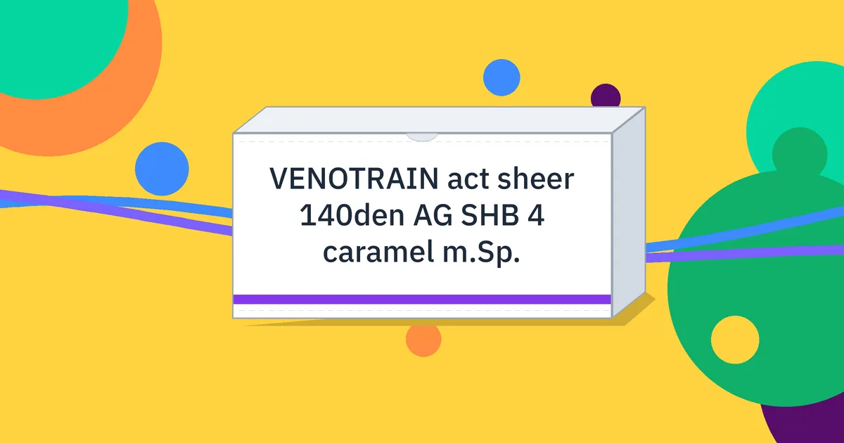 Symbolbild: Packung mit der Aufschrift VENOTRAIN act sheer 140den AG SHB 4 caramel m.Sp. (PZN 16208240) – Verfügbarkeit und Bezug in Apotheken in Frankfurt am Main