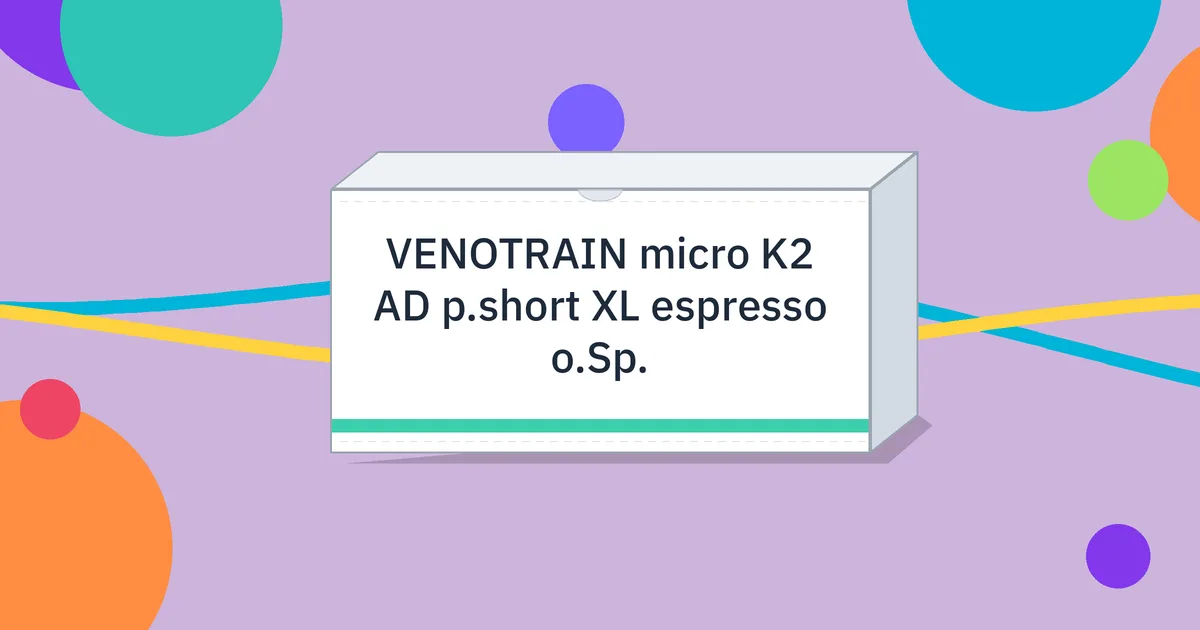 Symbolbild: Packung mit der Aufschrift VENOTRAIN micro K2 AD p.short XL espresso o.Sp. (PZN 03240070) – Verfügbarkeit und Bezug in Apotheken in Frankfurt am Main