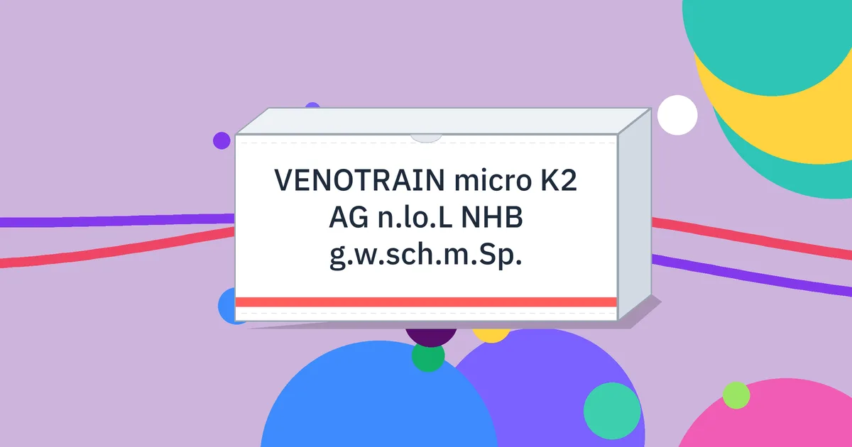 Symbolbild: Packung mit der Aufschrift VENOTRAIN micro K2 AG n.lo.L NHB g.w.sch.m.Sp. (PZN 09021699) – Verfügbarkeit und Bezug in Apotheken in Frankfurt am Main