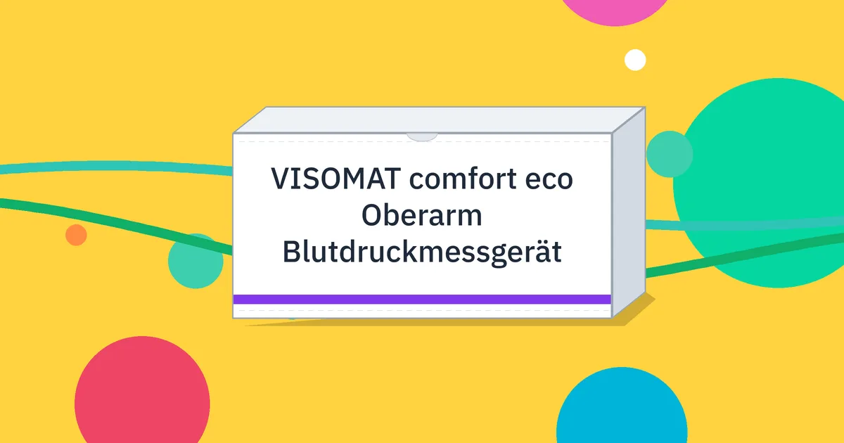 Symbolbild: Packung mit der Aufschrift VISOMAT comfort eco Oberarm Blutdruckmessgerät (PZN 01147685) – Verfügbarkeit und Bezug in Apotheken in Frankfurt am Main