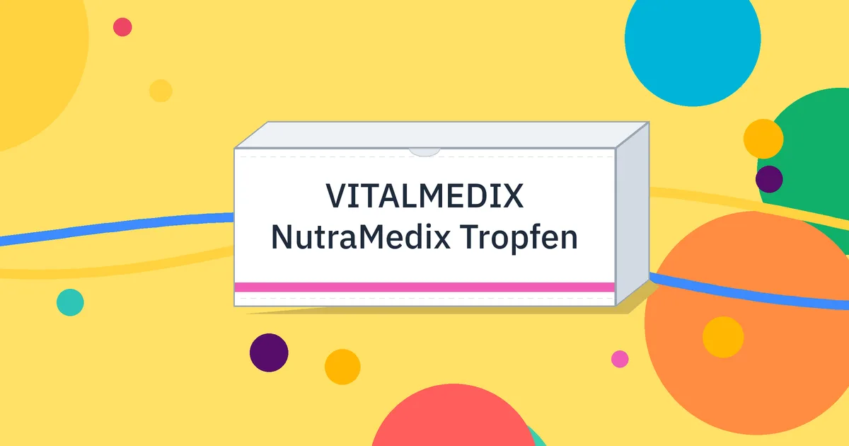 Symbolbild: Packung mit der Aufschrift VITALMEDIX NutraMedix Tropfen (PZN 17531724) – Verfügbarkeit und Bezug in Apotheken in Frankfurt am Main