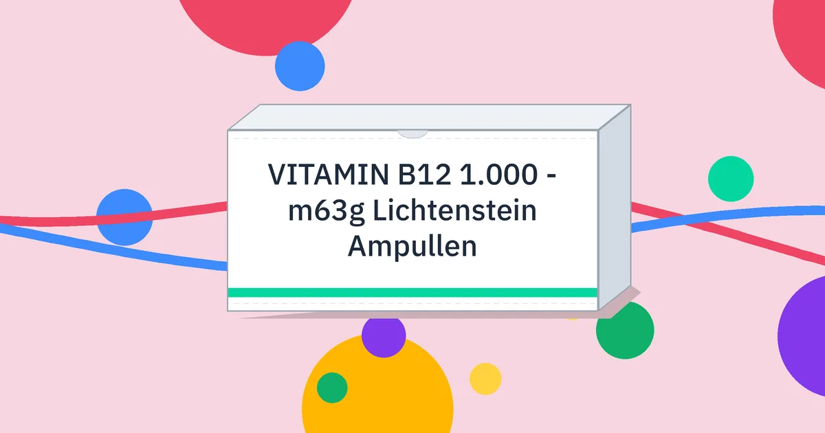 Symbolbild: Packung mit der Aufschrift VITAMIN B12 1.000 -m63g Lichtenstein Ampullen (PZN 03725815) – Verfügbarkeit und Bezug in Apotheken in Frankfurt am Main