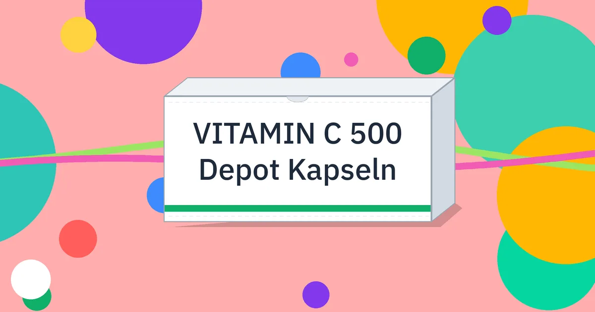 Symbolbild: Packung mit der Aufschrift VITAMIN C 500 Depot Kapseln (PZN 19463760) – Verfügbarkeit und Bezug in Apotheken in Frankfurt am Main