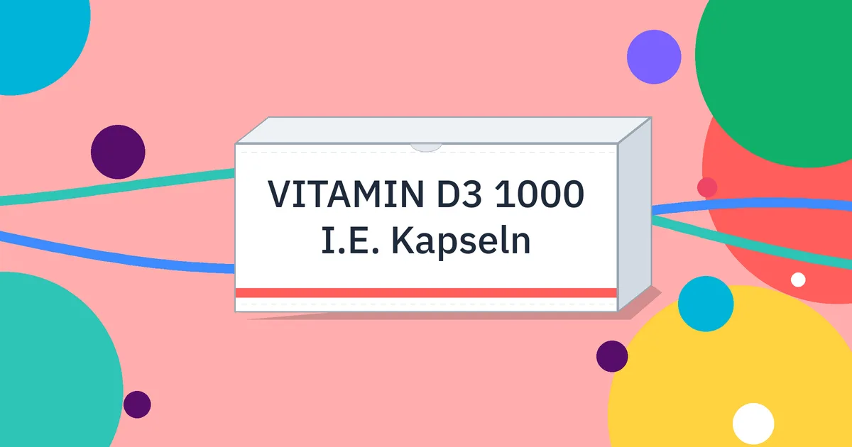Symbolbild: Packung mit der Aufschrift VITAMIN D3 1000 I.E. Kapseln (PZN 11169423) – Verfügbarkeit und Bezug in Apotheken in Frankfurt am Main