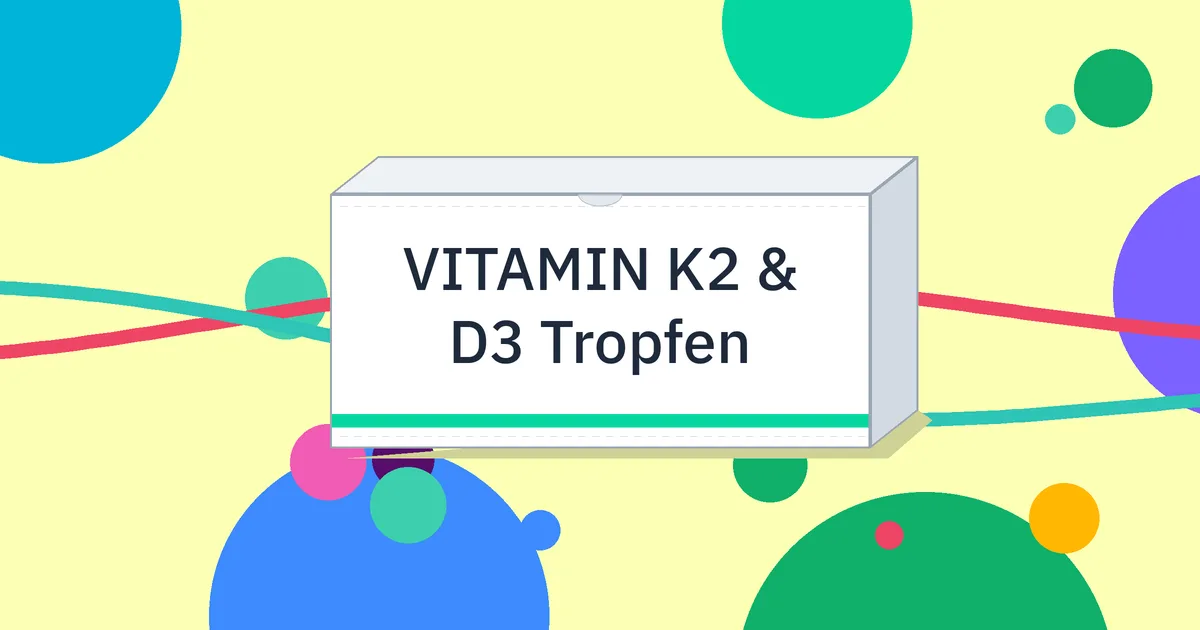Symbolbild: Packung mit der Aufschrift VITAMIN K2 & D3 Tropfen (PZN 19302620) – Verfügbarkeit und Bezug in Apotheken in Frankfurt am Main