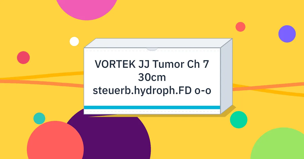 Symbolbild: Packung mit der Aufschrift VORTEK JJ Tumor Ch 7 30cm steuerb.hydroph.FD o-o (PZN 17998770) – Verfügbarkeit und Bezug in Apotheken in Frankfurt am Main