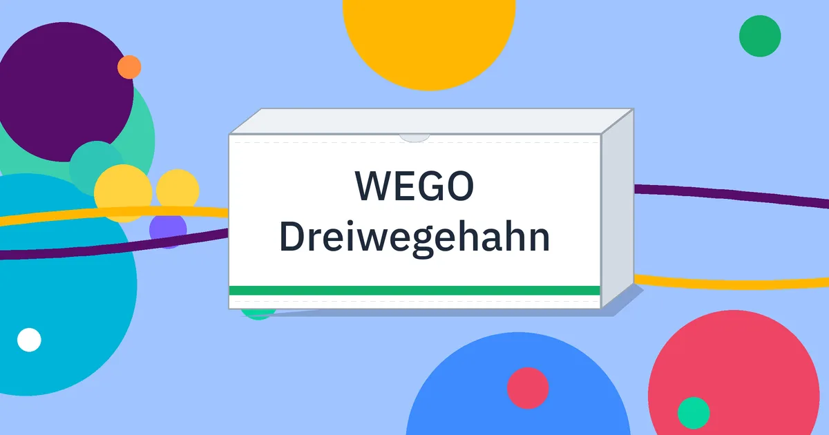 Symbolbild: Packung mit der Aufschrift WEGO Dreiwegehahn (PZN 20058645) – Verfügbarkeit und Bezug in Apotheken in Frankfurt am Main
