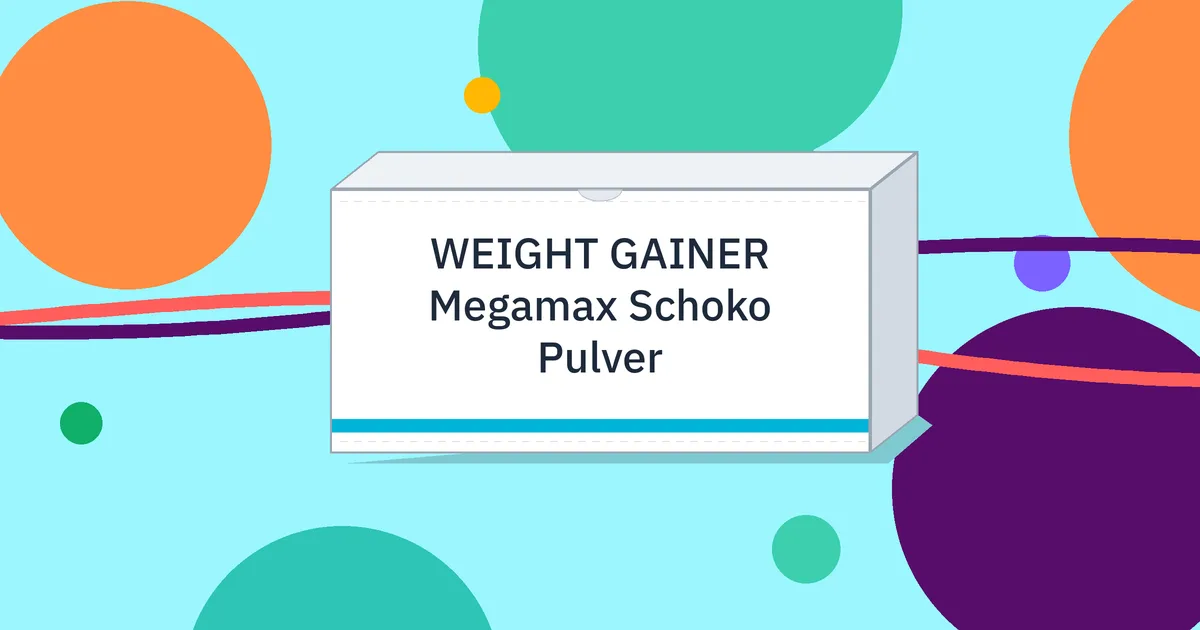 Symbolbild: Packung mit der Aufschrift WEIGHT GAINER Megamax Schoko Pulver (PZN 07345943) – Verfügbarkeit und Bezug in Apotheken in Frankfurt am Main