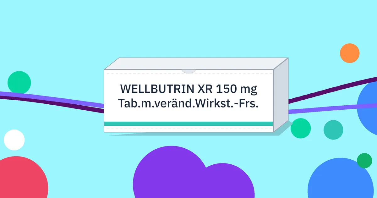 Symbolbild: Packung mit der Aufschrift WELLBUTRIN XR 150 mg Tab.m.veränd.Wirkst.-Frs. (PZN 18116884) – Verfügbarkeit und Bezug in Apotheken in Frankfurt am Main