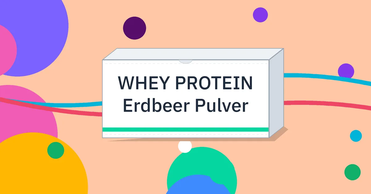 Symbolbild: Packung mit der Aufschrift WHEY PROTEIN Erdbeer Pulver (PZN 10028198) – Verfügbarkeit und Bezug in Apotheken in Frankfurt am Main