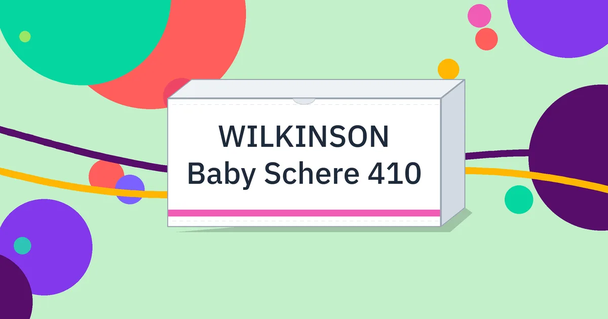 Symbolbild: Packung mit der Aufschrift WILKINSON Baby Schere 410 (PZN 04515600) – Verfügbarkeit und Bezug in Apotheken in Frankfurt am Main