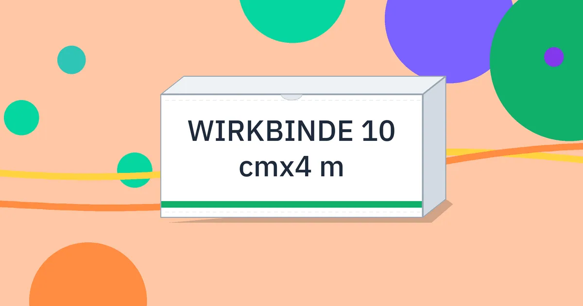 Symbolbild: Packung mit der Aufschrift WIRKBINDE 10 cmx4 m (PZN 20364810) – Verfügbarkeit und Bezug in Apotheken in Frankfurt am Main