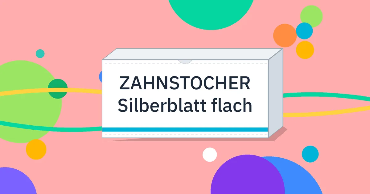 Symbolbild: Packung mit der Aufschrift ZAHNSTOCHER Silberblatt flach (PZN 00065175) – Verfügbarkeit und Bezug in Apotheken in Frankfurt am Main