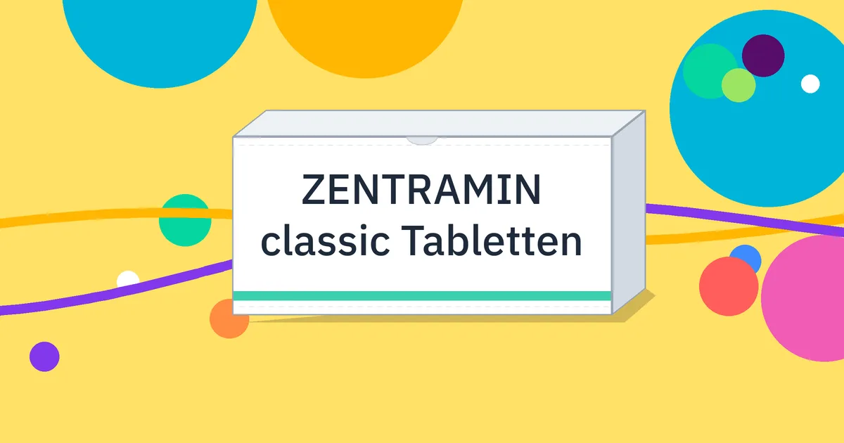 Symbolbild: Packung mit der Aufschrift ZENTRAMIN classic Tabletten (PZN 01852478) – Verfügbarkeit und Bezug in Apotheken in Frankfurt am Main