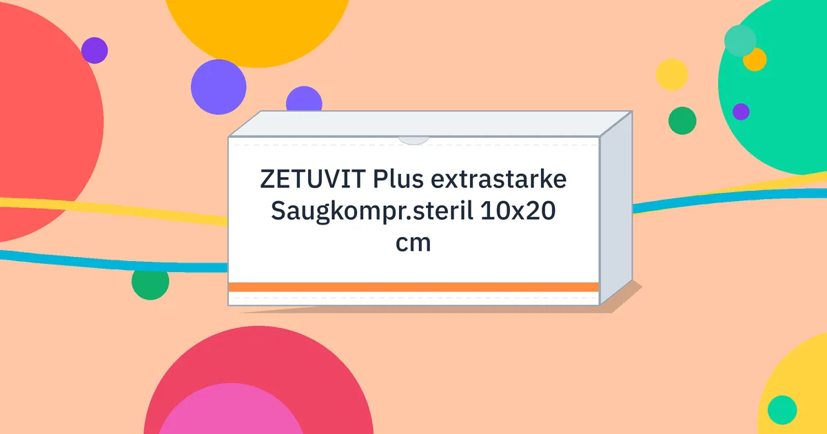 Symbolbild: Packung mit der Aufschrift ZETUVIT Plus extrastarke Saugkompr.steril 10x20 cm (PZN 20347562) – Verfügbarkeit und Bezug in Apotheken in Frankfurt am Main