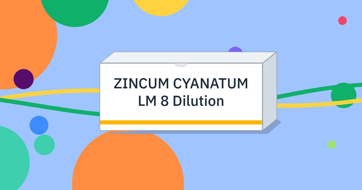Symbolbild: Packung mit der Aufschrift ZINCUM CYANATUM LM 8 Dilution (PZN 13292228) – Verfügbarkeit und Bezug in Apotheken in Frankfurt am Main