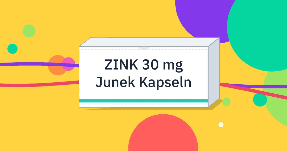Symbolbild: Packung mit der Aufschrift ZINK 30 mg Junek Kapseln (PZN 12635784) – Verfügbarkeit und Bezug in Apotheken in Frankfurt am Main