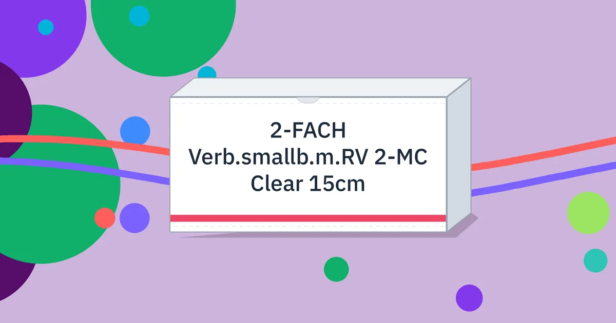 Symbolbild: Packung mit der Aufschrift 2-FACH Verb.smallb.m.RV 2-MC Clear 15cm (PZN 18498986) – Verfügbarkeit und Bezug in Apotheken in Frankfurt am Main