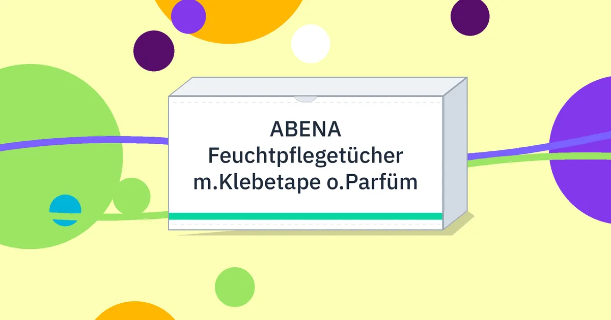 Symbolbild: Packung mit der Aufschrift ABENA Feuchtpflegetücher m.Klebetape o.Parfüm (PZN 12493781) – Verfügbarkeit und Bezug in Apotheken in Frankfurt am Main