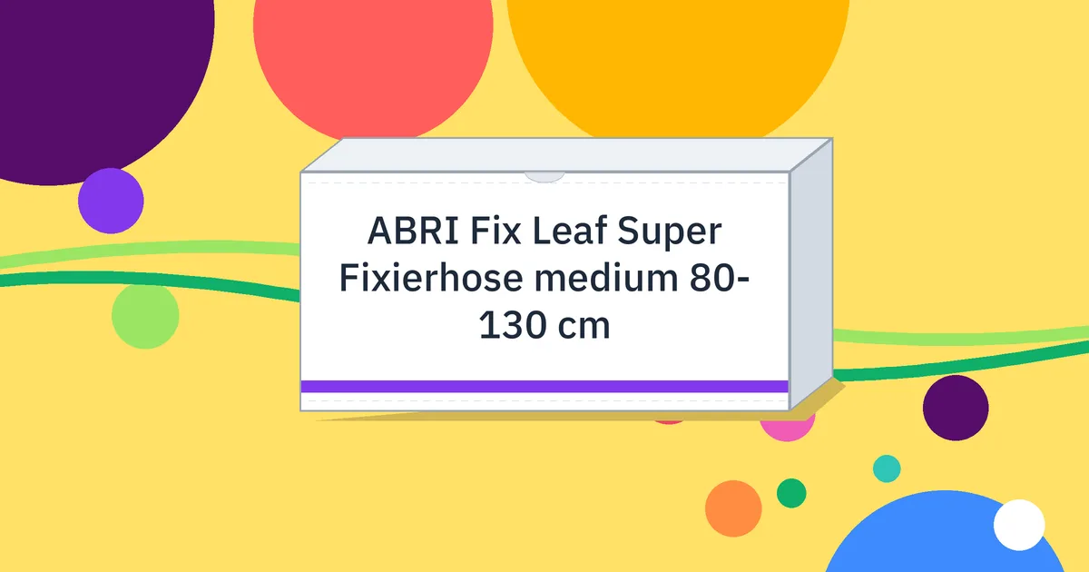 Symbolbild: Packung mit der Aufschrift ABRI Fix Leaf Super Fixierhose medium 80-130 cm (PZN 07520033) – Verfügbarkeit und Bezug in Apotheken in Frankfurt am Main