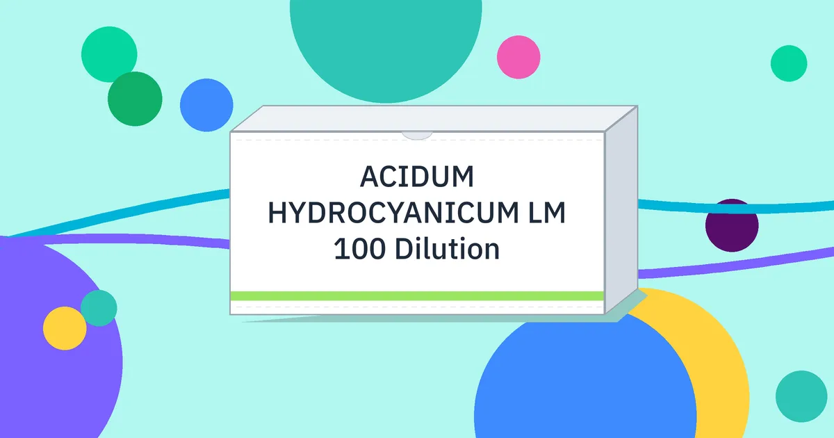 Symbolbild: Packung mit der Aufschrift ACIDUM HYDROCYANICUM LM 100 Dilution (PZN 13278889) – Verfügbarkeit und Bezug in Apotheken in Frankfurt am Main