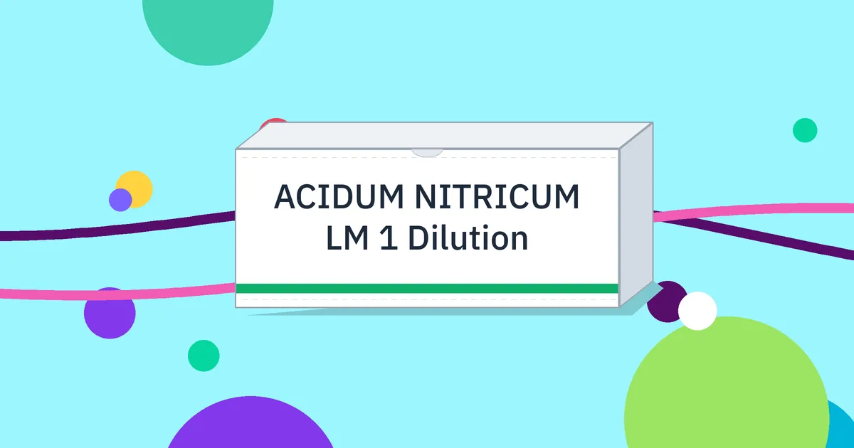 Symbolbild: Packung mit der Aufschrift ACIDUM NITRICUM LM 1 Dilution (PZN 12752662) – Verfügbarkeit und Bezug in Apotheken in Frankfurt am Main