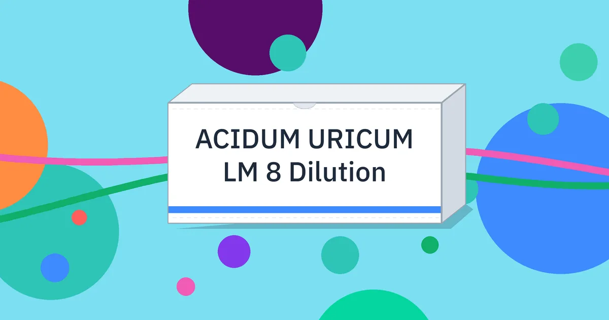 Symbolbild: Packung mit der Aufschrift ACIDUM URICUM LM 8 Dilution (PZN 13288511) – Verfügbarkeit und Bezug in Apotheken in Frankfurt am Main
