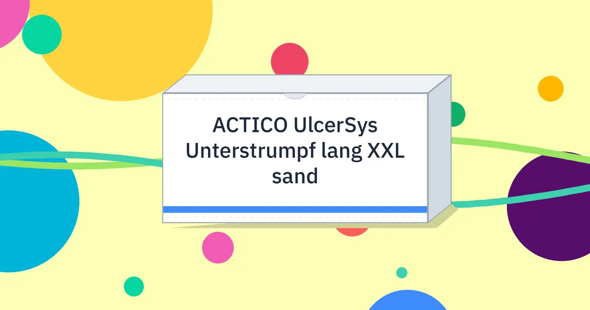 Symbolbild: Packung mit der Aufschrift ACTICO UlcerSys Unterstrumpf lang XXL sand (PZN 12545006) – Verfügbarkeit und Bezug in Apotheken in Frankfurt am Main