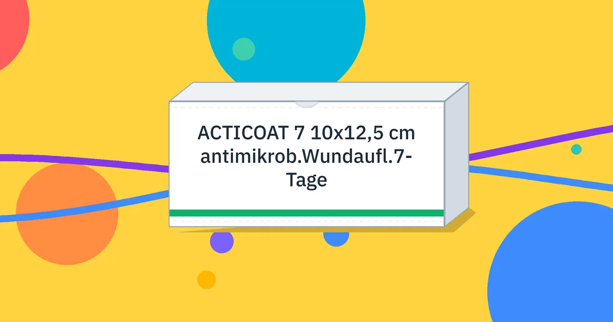 Symbolbild: Packung mit der Aufschrift ACTICOAT 7 10x12,5 cm antimikrob.Wundaufl.7-Tage (PZN 09314326) – Verfügbarkeit und Bezug in Apotheken in Frankfurt am Main