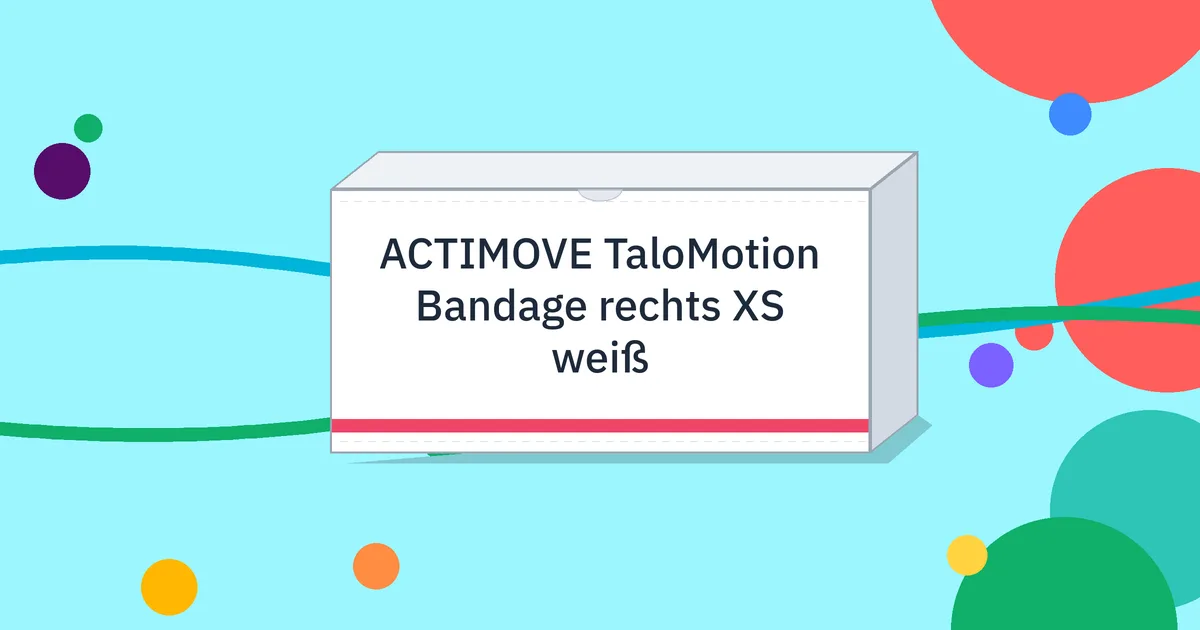 Symbolbild: Packung mit der Aufschrift ACTIMOVE TaloMotion Bandage rechts XS weiß (PZN 17948619) – Verfügbarkeit und Bezug in Apotheken in Frankfurt am Main