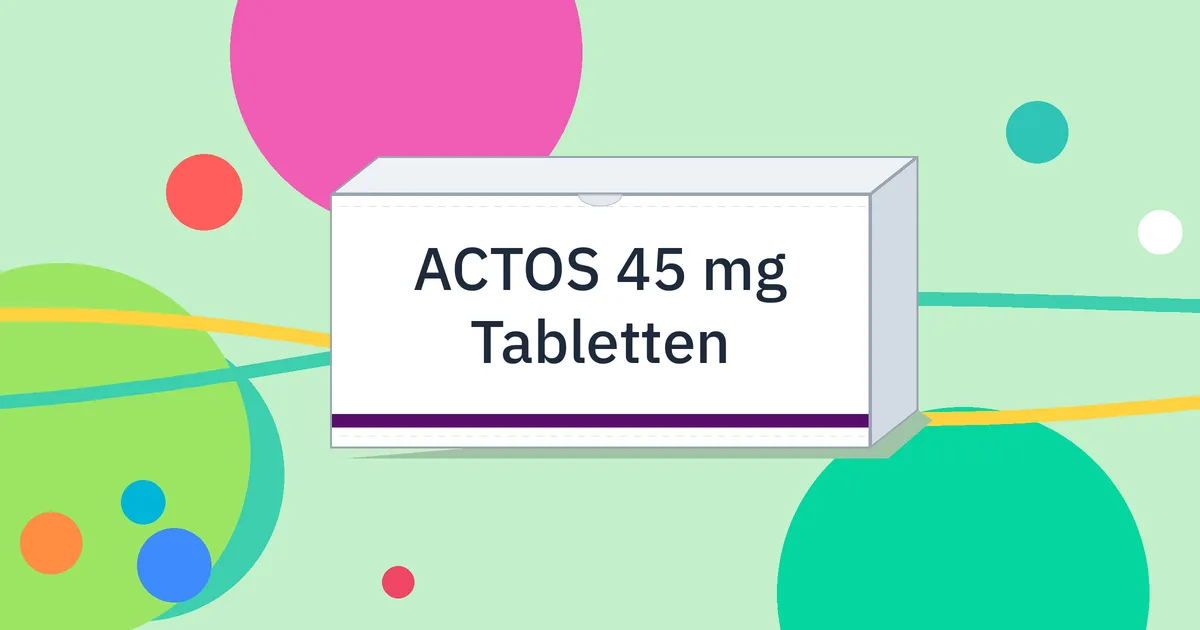 Symbolbild: Packung mit der Aufschrift ACTOS 45 mg Tabletten (PZN 07789396) – Verfügbarkeit und Bezug in Apotheken in Frankfurt am Main