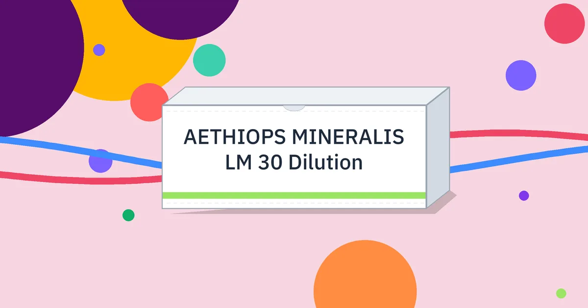Symbolbild: Packung mit der Aufschrift AETHIOPS MINERALIS LM 30 Dilution (PZN 13302435) – Verfügbarkeit und Bezug in Apotheken in Frankfurt am Main