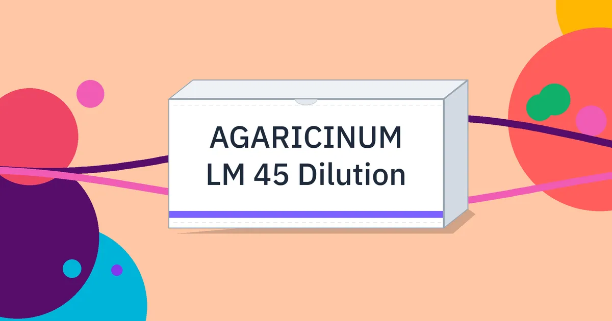 Symbolbild: Packung mit der Aufschrift AGARICINUM LM 45 Dilution (PZN 13303423) – Verfügbarkeit und Bezug in Apotheken in Frankfurt am Main